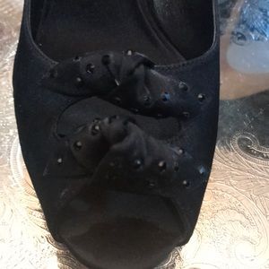 Nina | Shoes | Nina Brand Black Satin Evening Heels | Poshmark